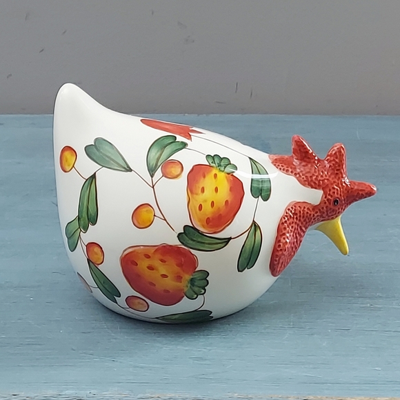 Accents | Vintage Strawberry Chicken Rooster Figurine | Poshmark